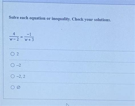 Answered Solve Each Equation Or Inequality Check Your Solutions 02 0