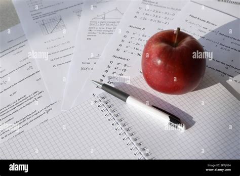 Handwriting Of Mathematics Quadratic Equation On Examination Practice Quiz Or Test In Maths