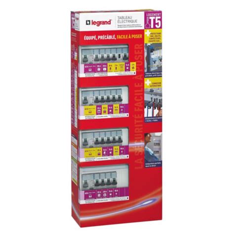 Tableau électrique équipé Evolué pour logement T5 particulier Legrand