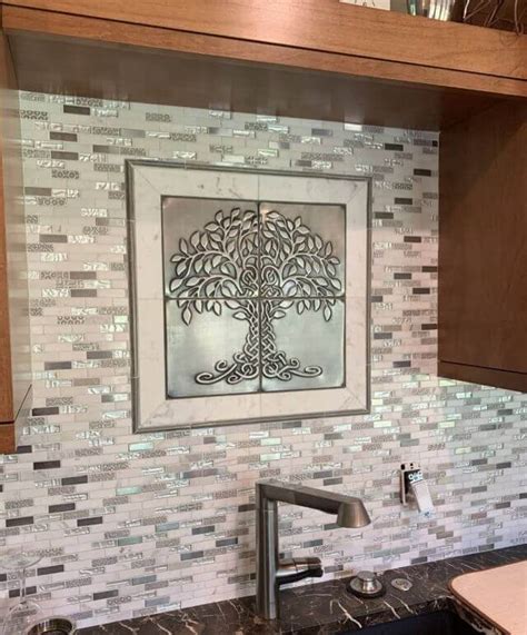 Tree Of Life Backsplash Tiles Made From Metal Mymetalcraft Copper