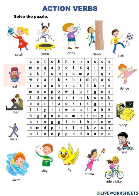 Action Verbs Online Exercise For Primary Action Verbs English