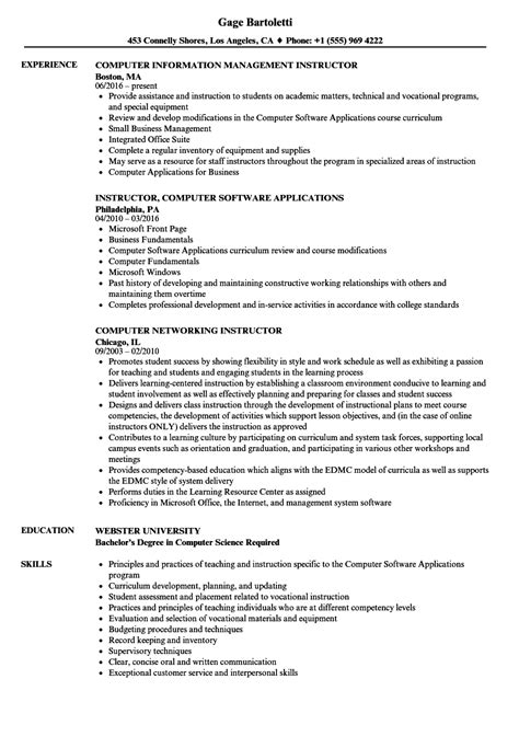 Computer Instructor Resume Samples Velvet Jobs