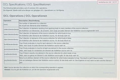 solved ocl specifications ocl spezifikationen the