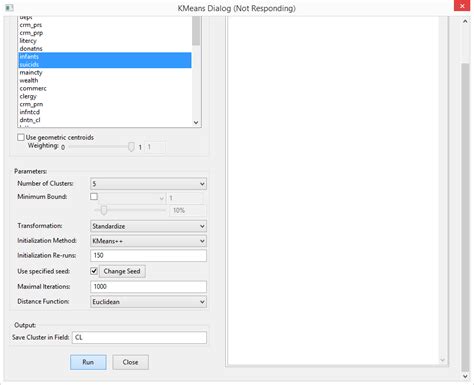 K Means Crash Issue Geodacenter Geoda Github