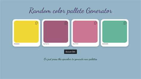 GitHub MeetaHaldar Color Pallete Generator Random Color Will Be Generated