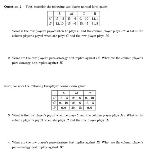 solved question 2 first consider the following two player