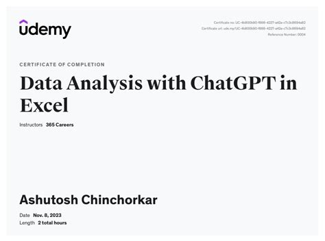 Ashutosh Chinchorkar On Linkedin Udemy Course Completion Certificate