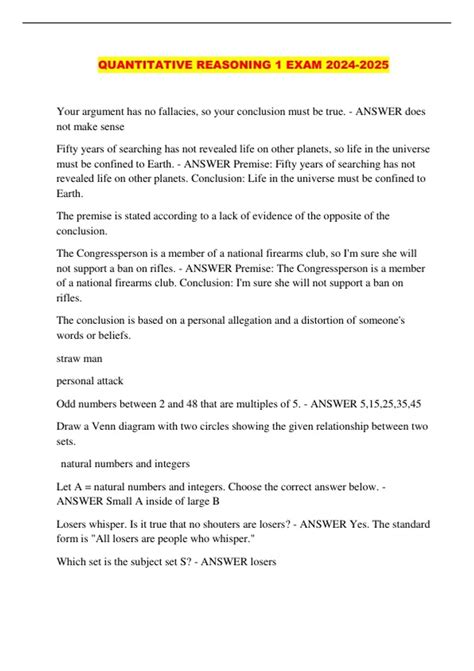 Quantitative Reasoning 1 Exam Quantitative Reasoning 1 Stuvia Us