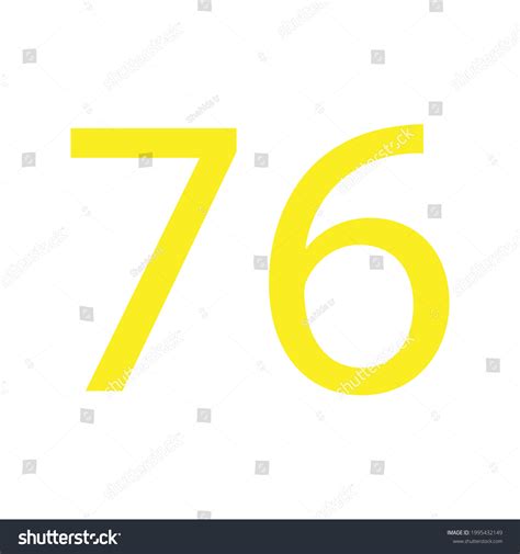 Number Seventy Six Simple Clip Art Stock Vector Royalty Free