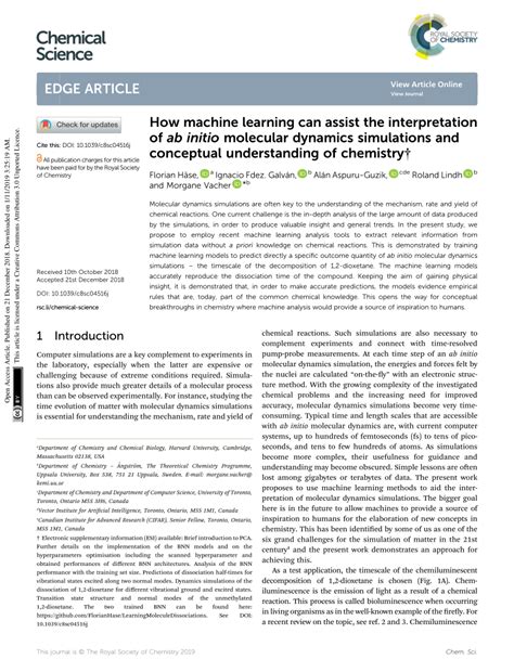 Pdf How Machine Learning Can Assist The Interpretation Of Ab Initio Molecular Dynamics