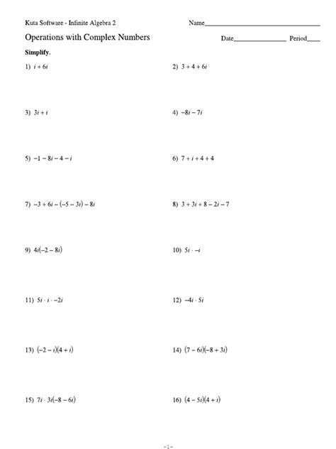 Quiz 1 Complex Numbers Pdf