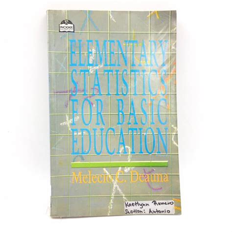 Elementary Statistic For Basic Education Book Paperback Shopee