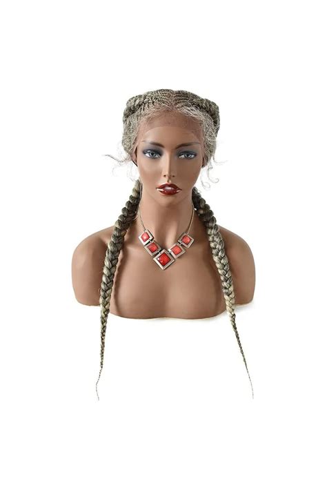 Lyrical Hair Swiss Lace Front Braided Wigs Micro Cornrow Half Box Heat