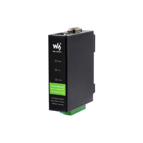 Waveshare Rail Mount Serial Server Rs232485422 To Rj45 Ethernet