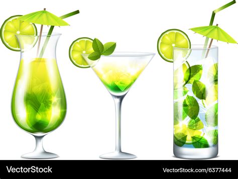 Fresh Cocktails Royalty Free Vector Image Vectorstock