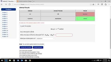Solved At Least One Of The Answers Above Is NOT Correct Chegg