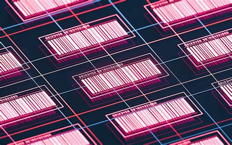 Bar Code With Black Background3d Rendering Glowing Label Barcode Photo
