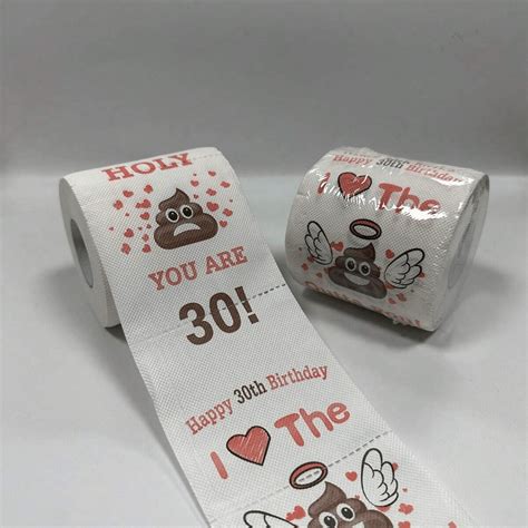 1pc 30th Birthday Ts For Men And Women Happy Prank Toilet Paper