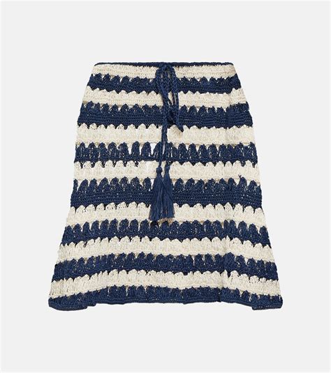 Farrah Crochet Cotton Miniskirt In Blue Anna Kosturova Mytheresa