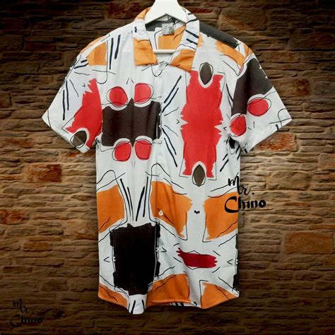 Jual Baju Kemeja Motif Arts Patch Kemeja Hawai Pria Wanita Kekinian Kameja Santai Pantai