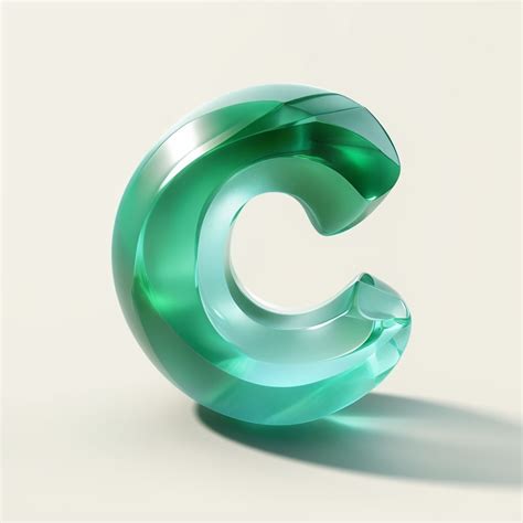Elegant 3d Polished Emerald C Monogram Design Playground