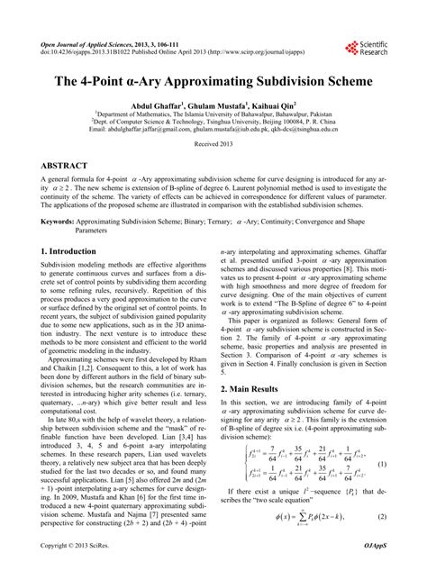 pdf the 4 point α ary approximating subdivision scheme