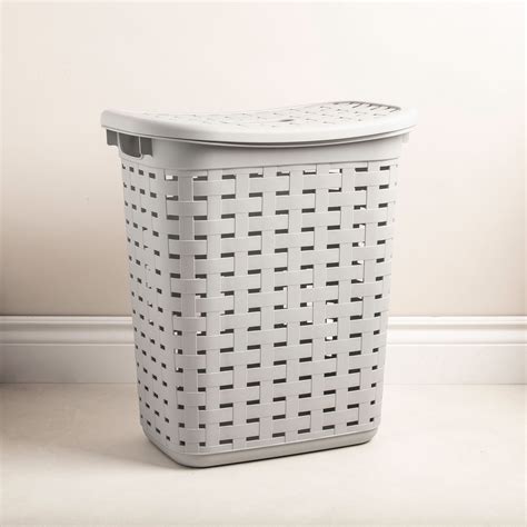 Sterilite Weave Plastic Laundry Hamper Grey Kitchen Stuff Plus