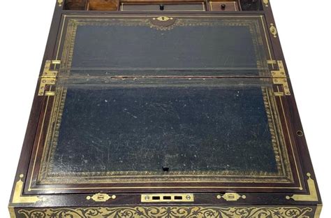 Antique English Regency Rosewood Travelling Lap Desk Box Circa 1830