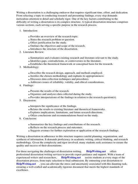 Typical Dissertation Structure Pdf Thesis Methodology