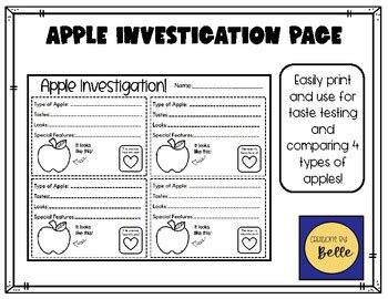Apple Investigation Page By Creations By Belle Tpt