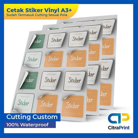 Jual CETAK STIKER ANTI AIR VINYL CUTTING MURAH STIKER LABEL MAKANAN