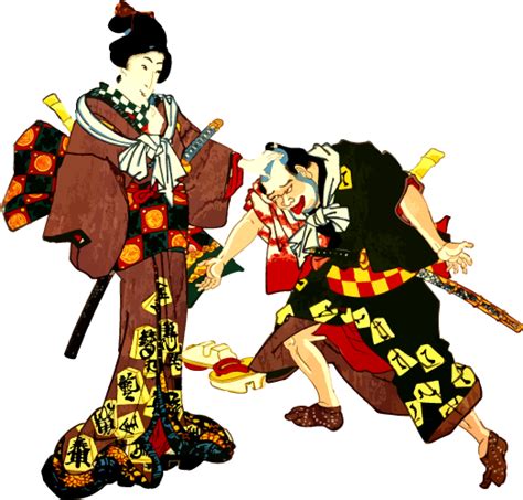 姐さんとやくざもんの浮世絵素材 Ukiyoe Stock