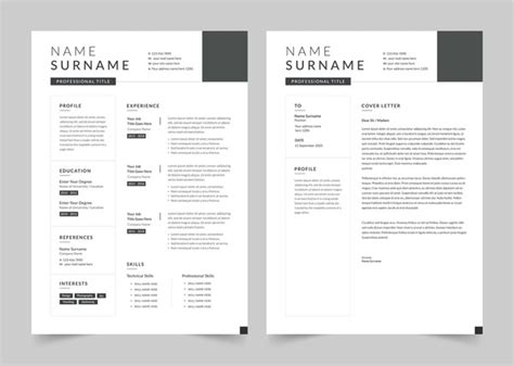 Thousand Black White Cv Template Royalty Free Images Stock Photos Pictures Shutterstock