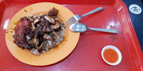Combination Of Three Meats Roast Pork Char Siew Roast Duck At Tien Lai Rice Stall Taman
