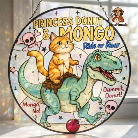 Princess Donut And Mongo Stained Glass Suncatcher Dungeon Crawler Carl