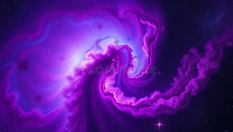 Abstract Purple Swirl Design Fluid Art And Vibrant Color Background Generative Ai Stock
