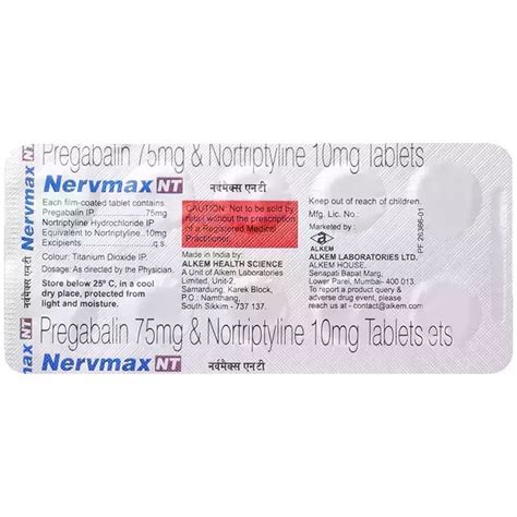 Nervmax Nt Tablet Uses Price Dosage Side Effects Substitute Buy