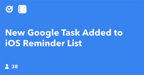 New Google Task Added To IOS Reminder List IFTTT