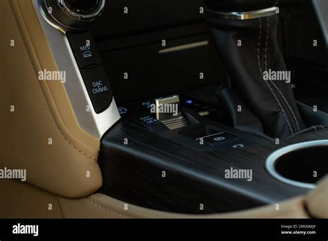 Offroad Drive Controller Closeup View Wheel Drive Selection Four Wheel Drive Transmission Offroad Drive Controller Closeup View Wheel Drive Selection Four Wheel Drive Transmission