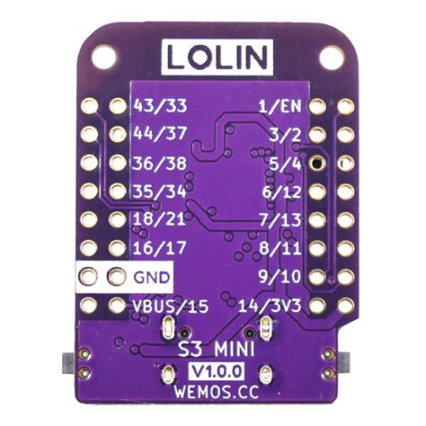 LOLIN S3 Mini Back Electronics Lab Com
