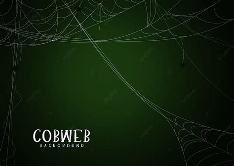 Scary Halloween Cobweb Design With Green Dark Background Halloween