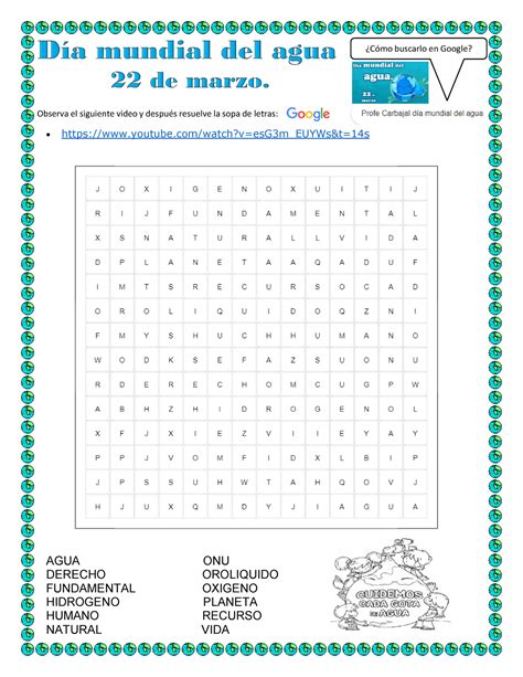 Actividades DÍA Mundial DEL AGUA 22 DE Marzo Cómo buscarlo en