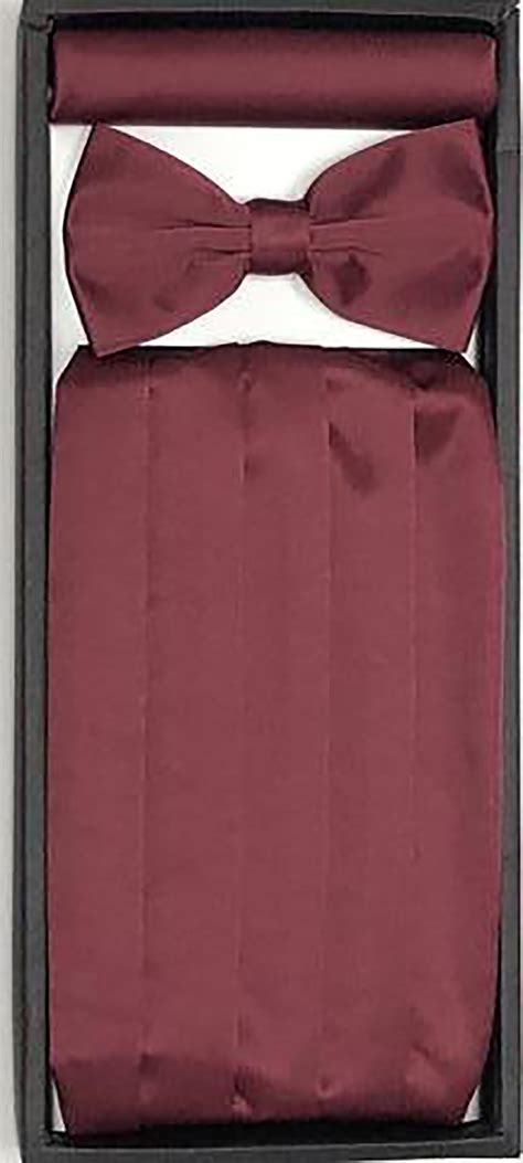 Berlioni Mens Formal Cummerbund Bowtie Hanky Set Tuxedo Accessories