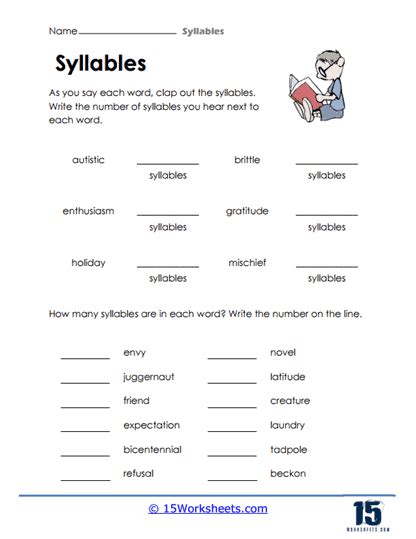 Syllables Worksheets 15
