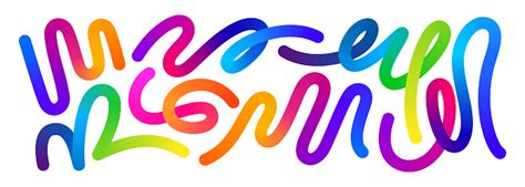 추상 색상 그라디언트 모양 세트 무지개 색상에 물결 모양의 선이 있는 벡터 그래픽입니다 다채로운 유체 웨이브 패턴입니다 구불