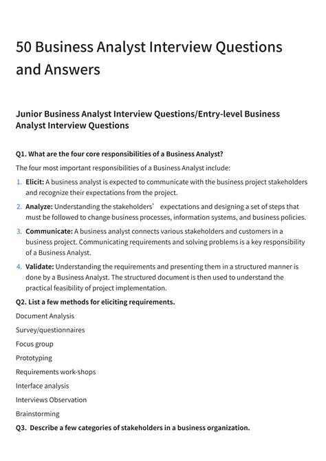 【offerrealize】今日分享：50 Business Analyst Interview Questions And Answers 知乎