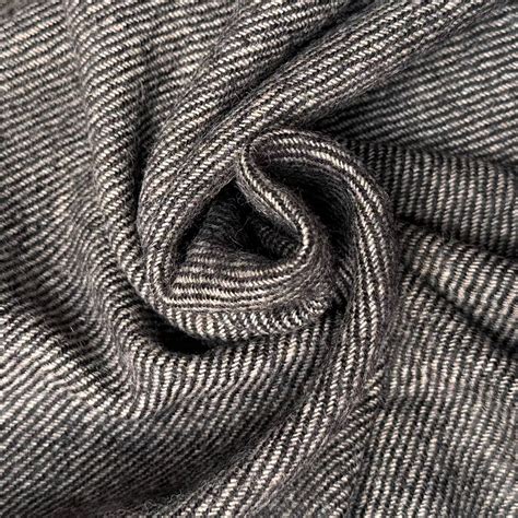 Diagonal Twill Wool Blackandcream Classic Fabrics