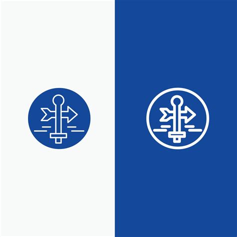 board guide map map pointer travel line and glyph solid icon blue