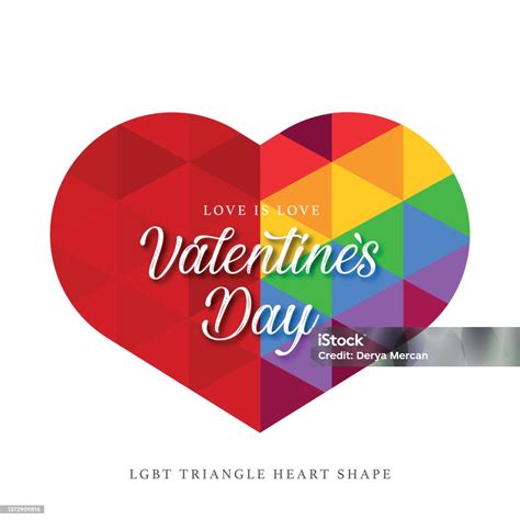 해피 발렌타인 데이 2월 14일 Lgbt 하트 모양 벡터 일러스트레이션 심장에 대한 스톡 벡터 아트 및 기타 이미지 심장