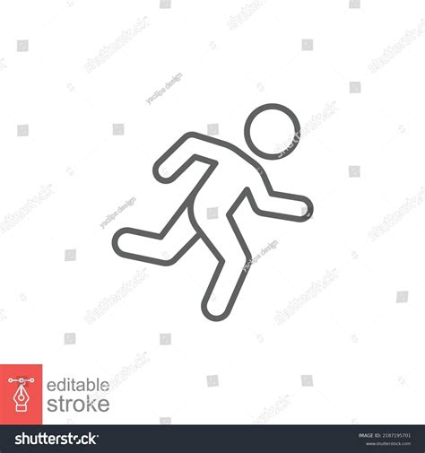 Runner Icon Simple Outline Style Man Stock Vector Royalty Free 2187195701 Shutterstock